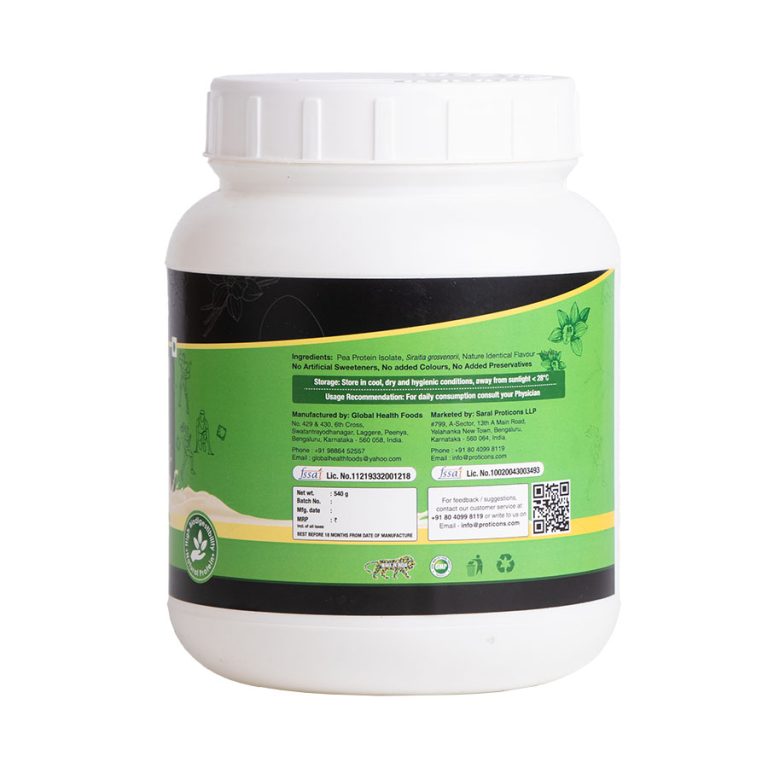 Pea Protein Isolate – Vanilla Flavor – Saral Proticons